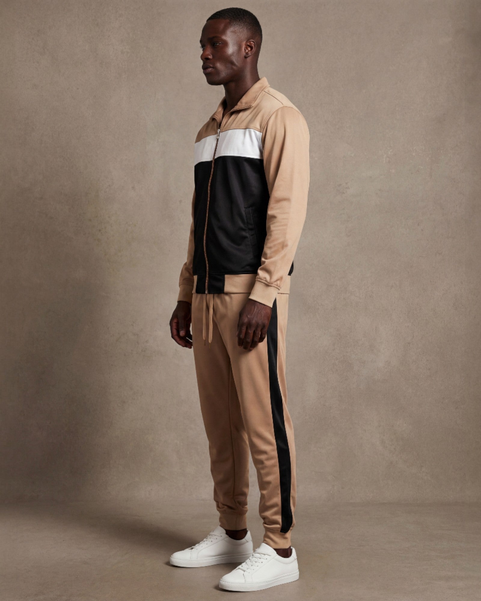 Men’s 2-Piece Tracksuit Traditional Coral Blocks Active Track Jacket a ...
