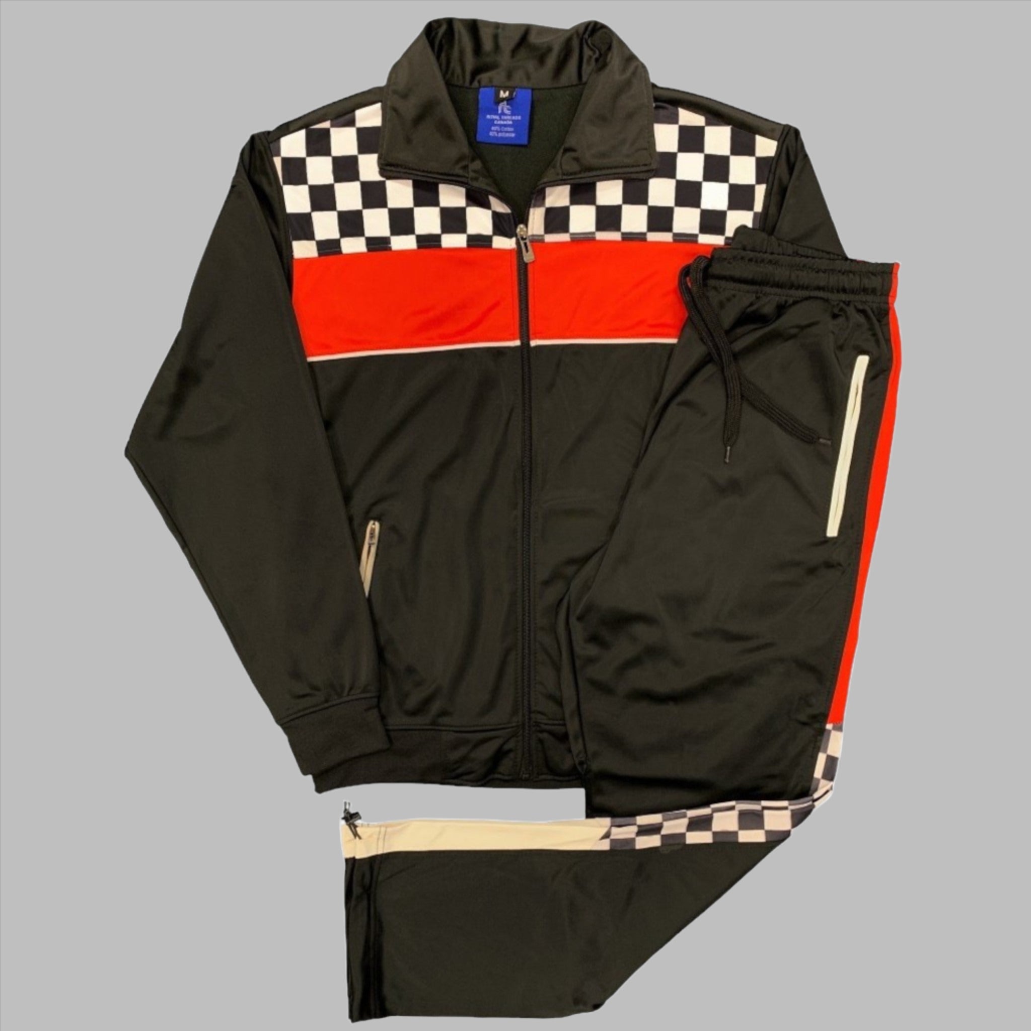Men’s Tracksuit Traditional Checker Boxed Track jacket & Track pants F ...