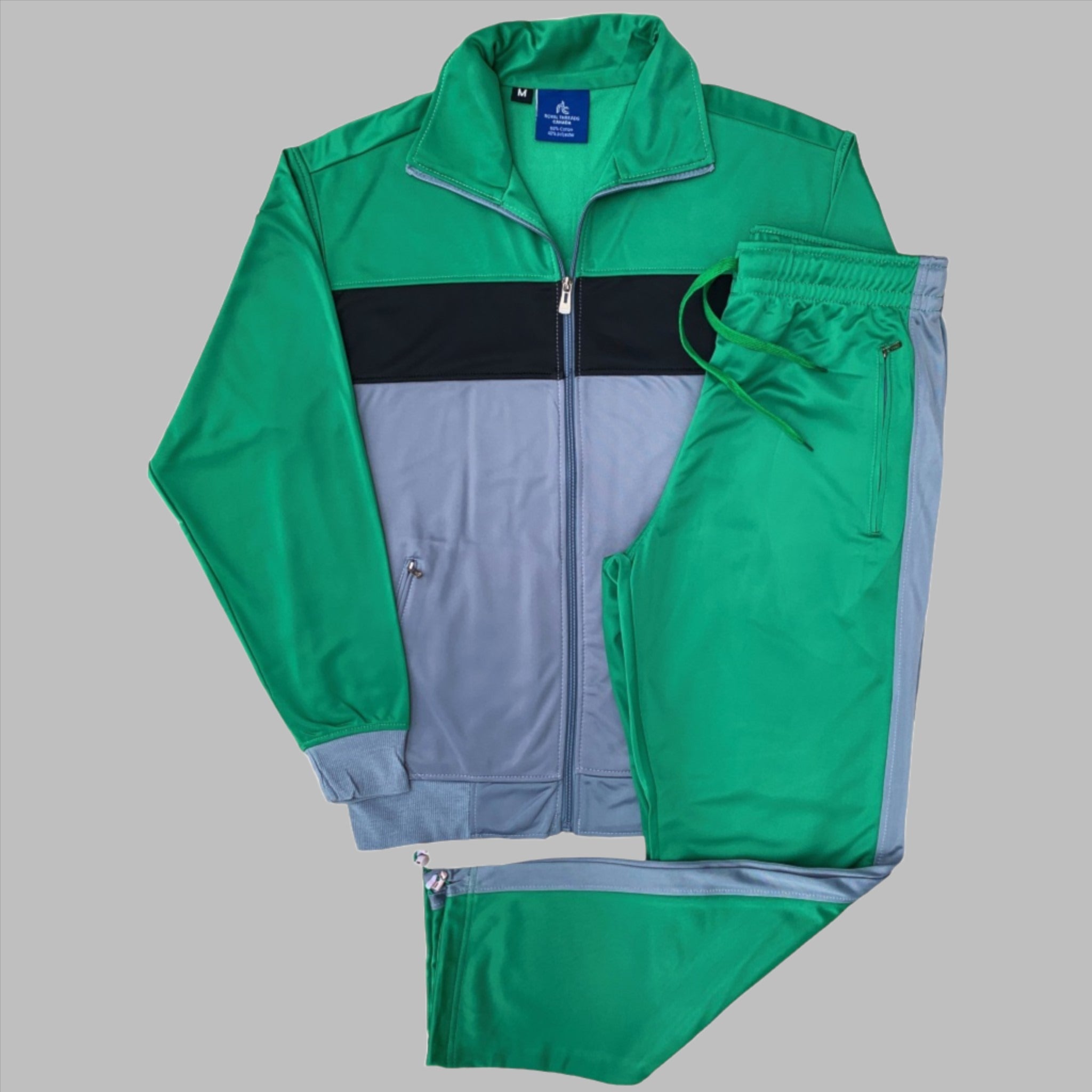 Men’s 2-Piece Tracksuit Traditional Coral Blocks Active Track Jacket a ...