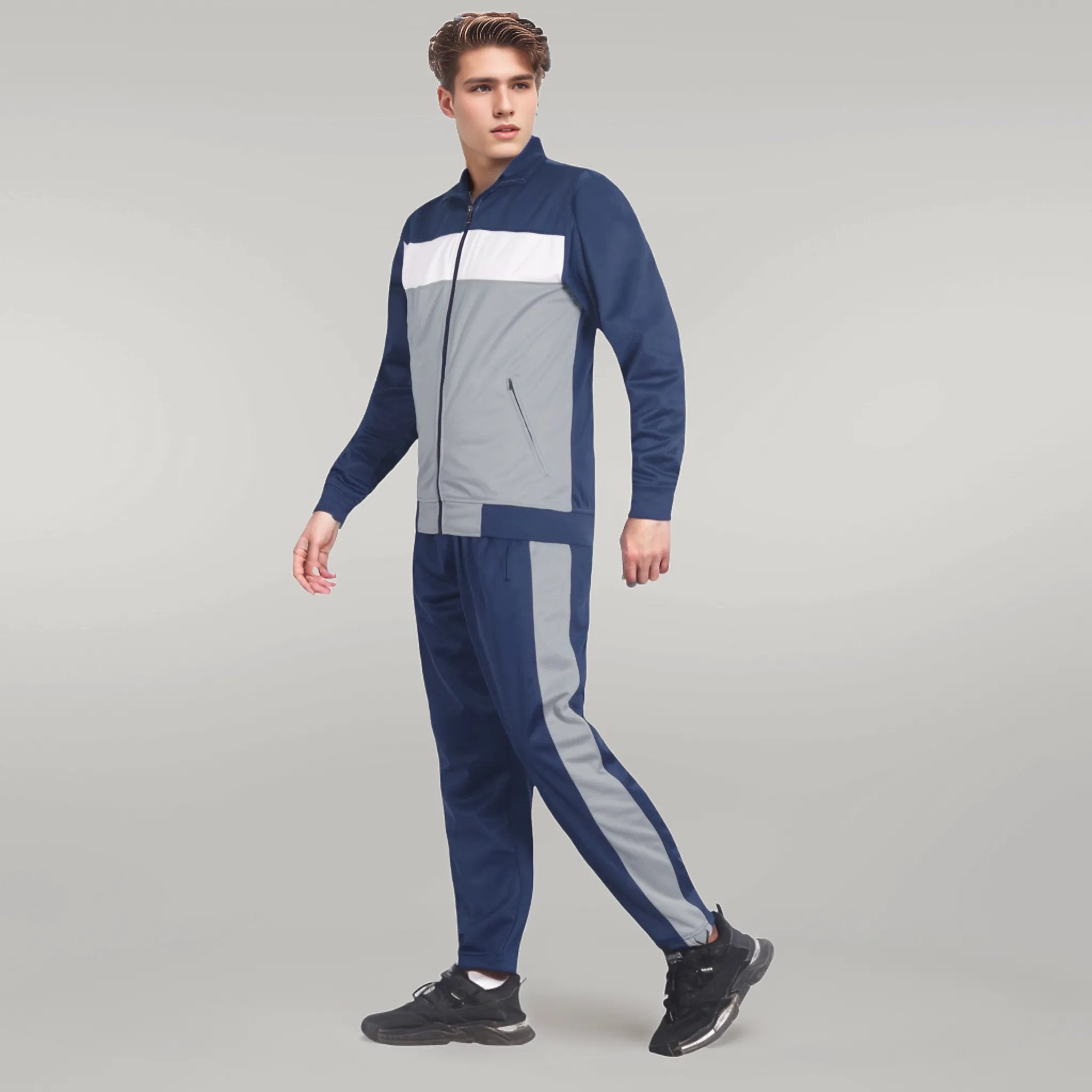 Men’s 2-Piece Tracksuit Traditional Coral Blocks Active Track Jacket a ...