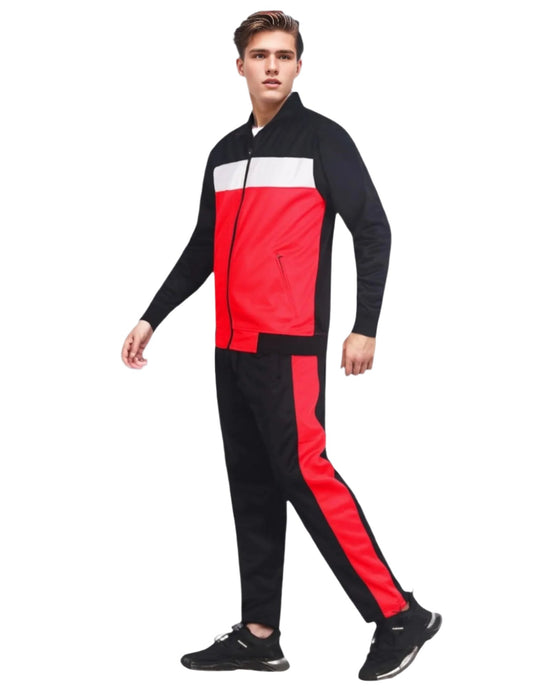 Men’s 2-Piece Tracksuit Traditional Coral Blocks Active Track Jacket a ...