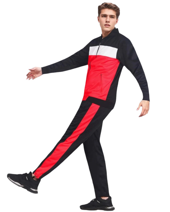 Men’s 2-Piece Tracksuit Traditional Coral Blocks Active Track Jacket a ...