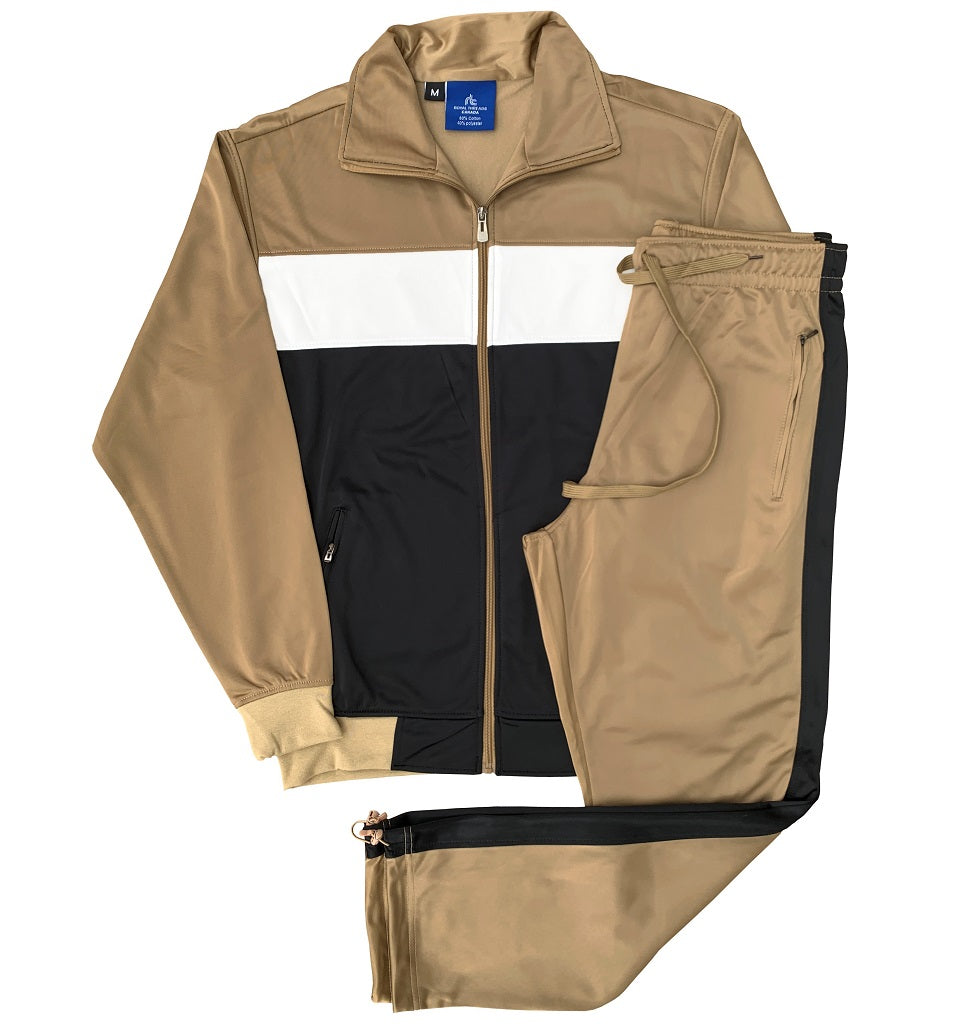 Men’s 2-Piece Tracksuit Traditional Coral Blocks Active Track Jacket a ...