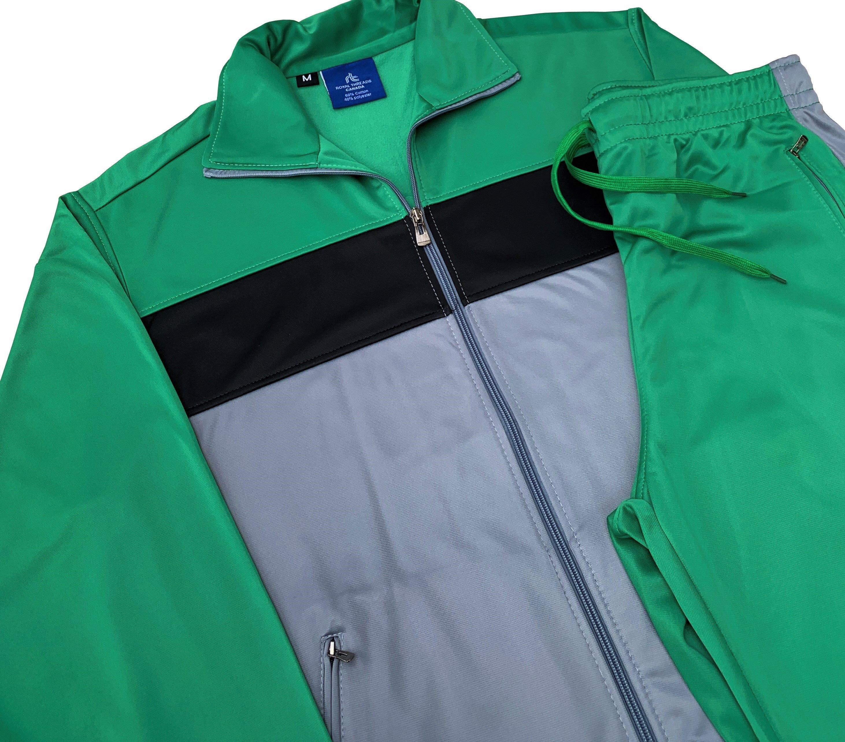 Men’s 2-Piece Tracksuit Traditional Coral Blocks Active Track Jacket a ...