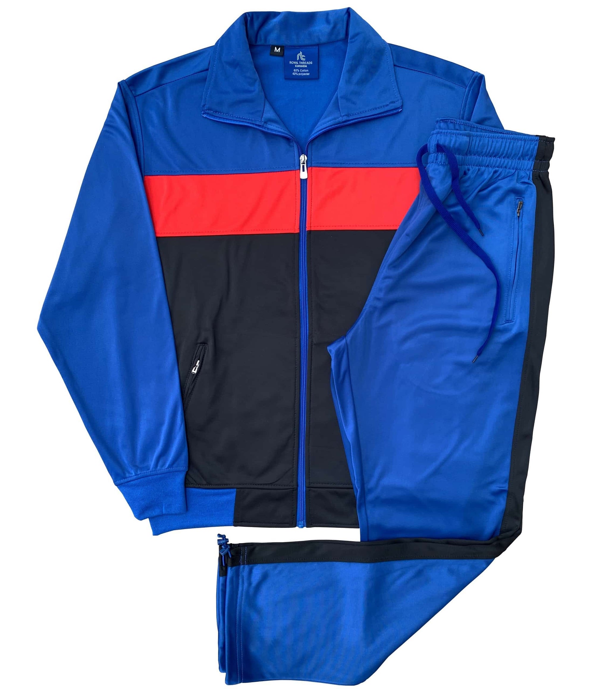 Men’s 2-Piece Tracksuit Traditional Coral Blocks Active Track Jacket a ...